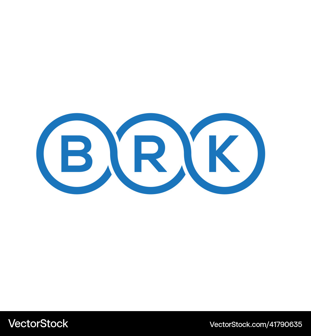 Brk letter logo design on white background Vector Image