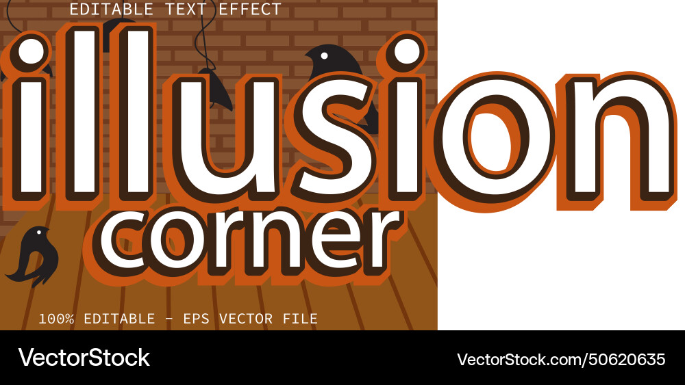 Corner editable text effect cartoon style Vector Image