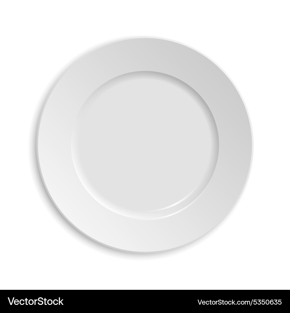 Empty plate isolated on white background view Vector Image