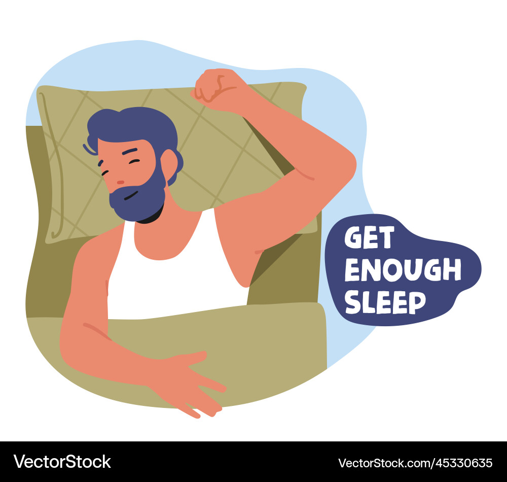 Get enough sleep banner advice for immunity boost Vector Image
