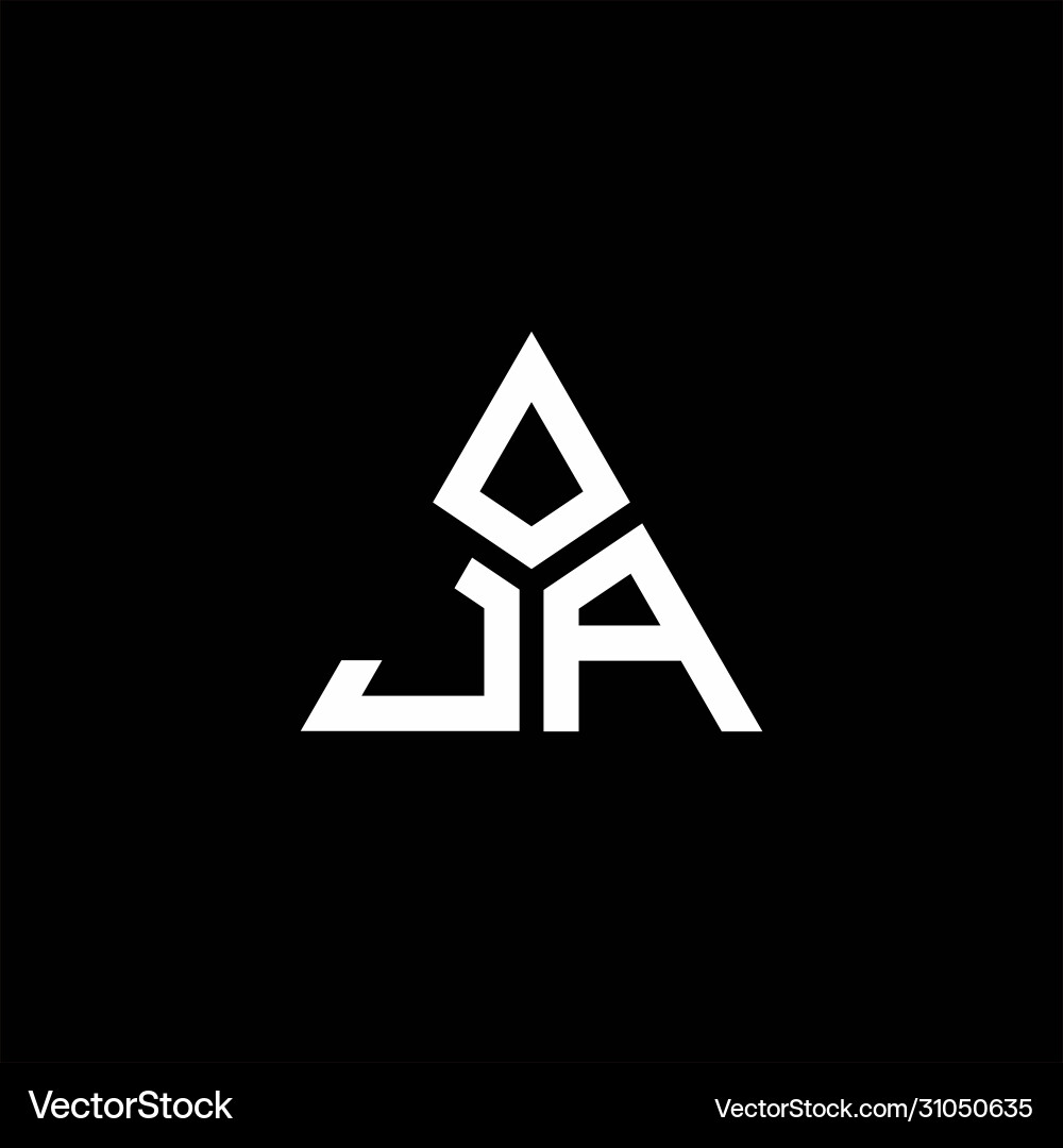 Ja monogram logo with 3 pieces shape isolated Vector Image