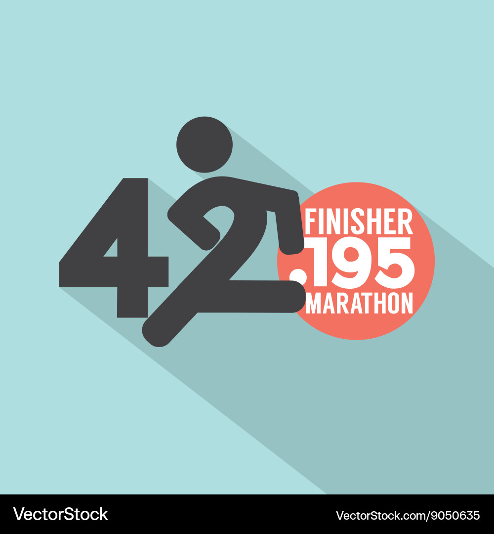 Marathon finisher typography design Royalty Free Vector
