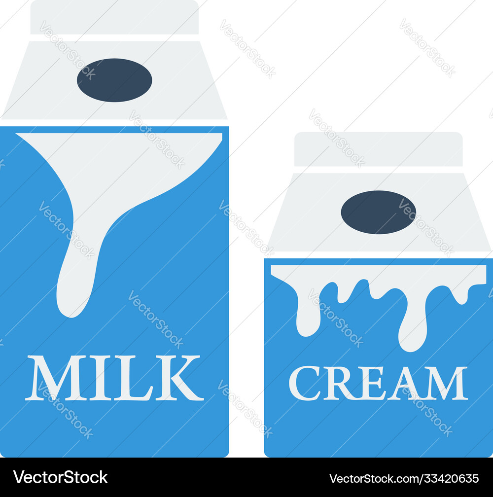 Milk and cream container icon Royalty Free Vector Image