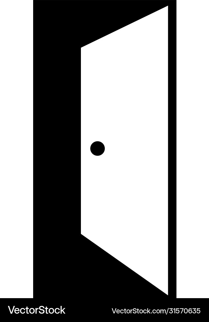 Minimal black and white door icon – Royalty-Free Vector | VectorStock