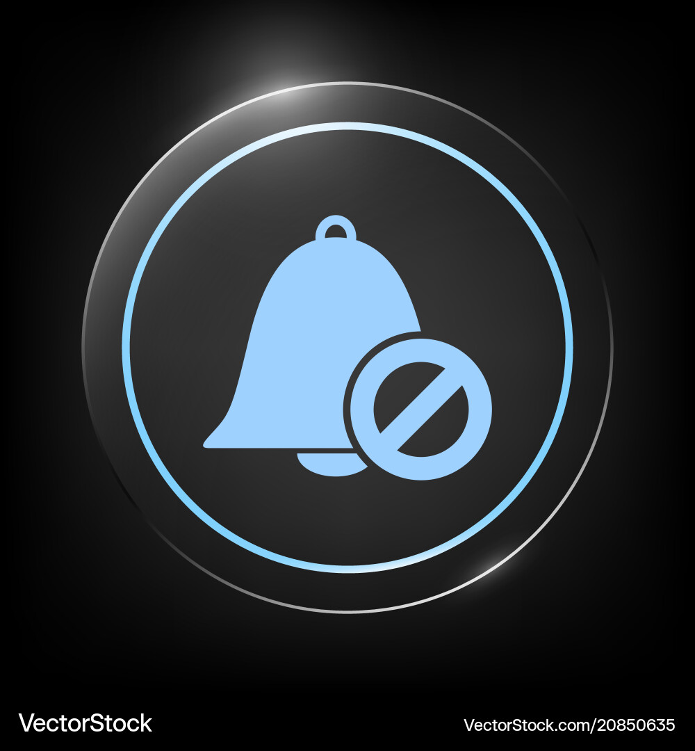 No bell icon prohibition sign stop symbol Vector Image