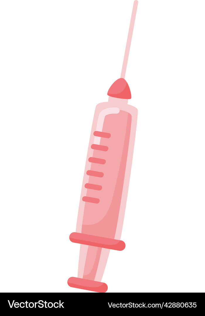 Pink injection syringe Royalty Free Vector Image