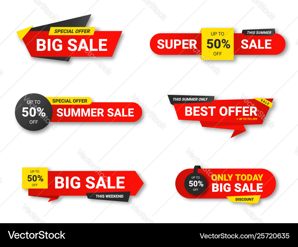 Set sale tags discount and special offer Vector Image