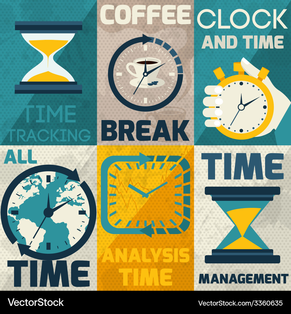 Time management poster Royalty Free Vector Image