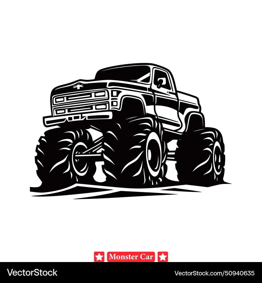 Trailblazing monster dynamic graphic for outdoor Vector Image
