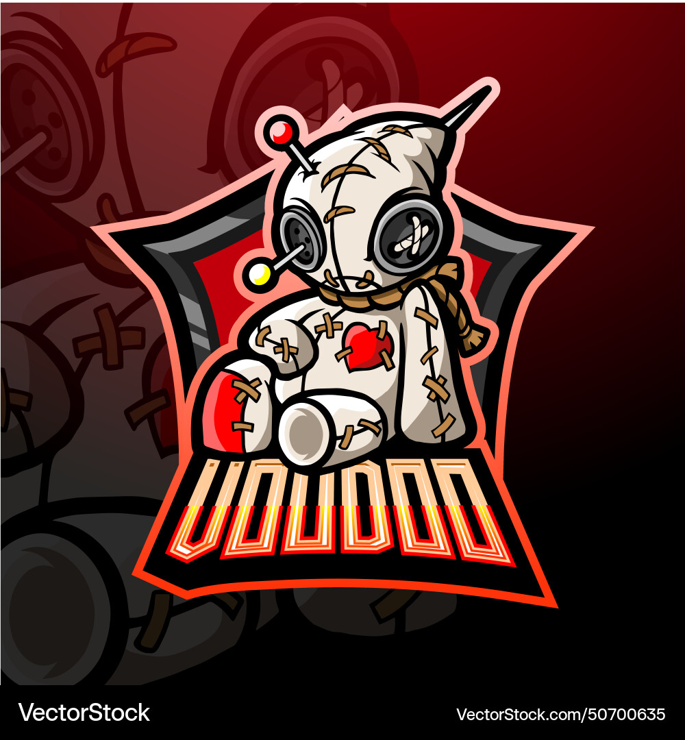 Voodoo esport logo mascot design Royalty Free Vector Image