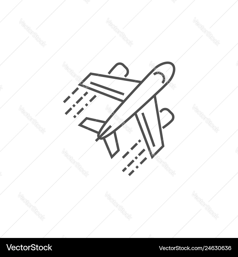 Airplane Line Icon - Modern Style Royalty Free Vector Image