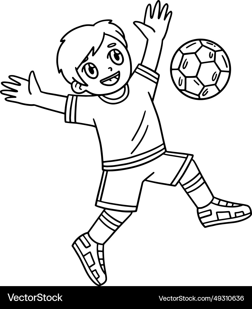 Boy bouncing soccer ball off his chest isolated Vector Image Boy bouncing soccer ball off his chest isolated Vector Image