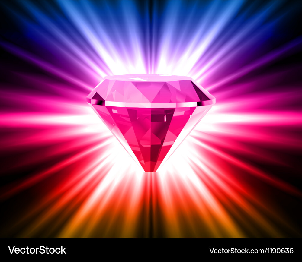 Colorful diamond on bright background Royalty Free Vector