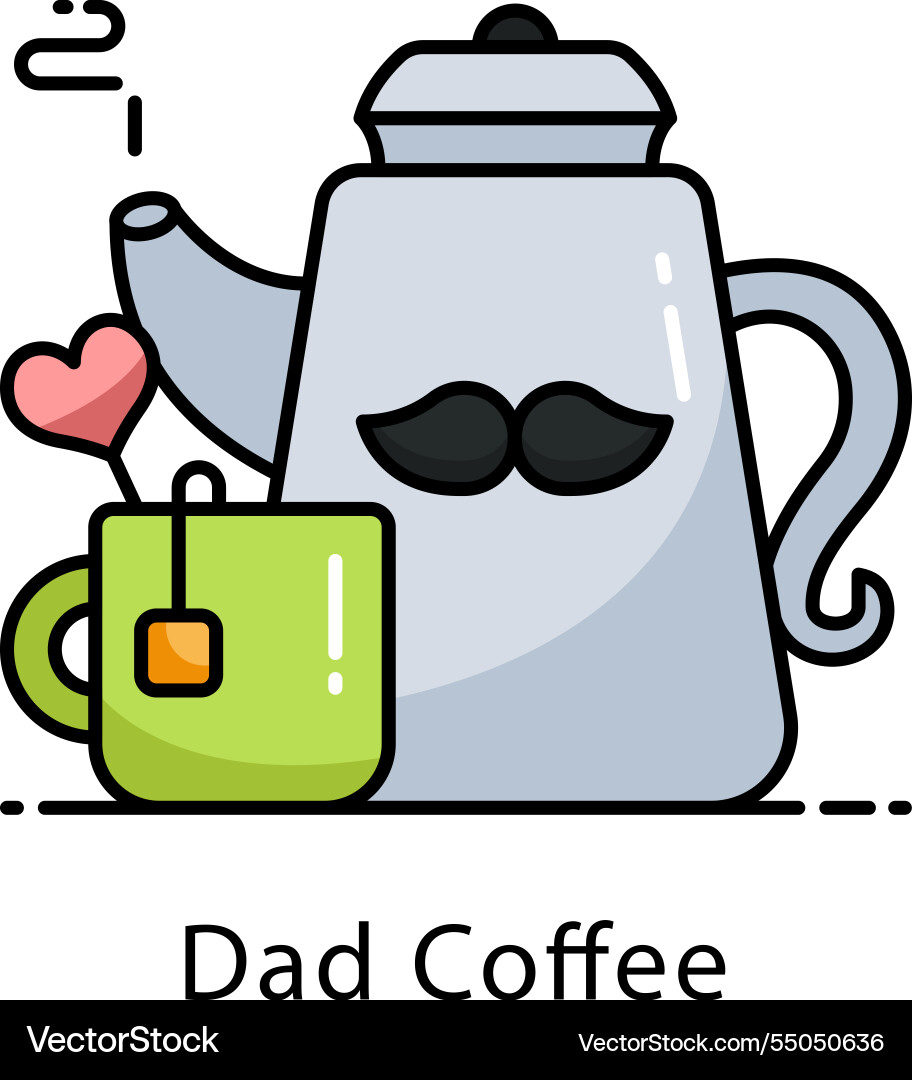 Dad coffee filled icon Royalty Free Vector Image