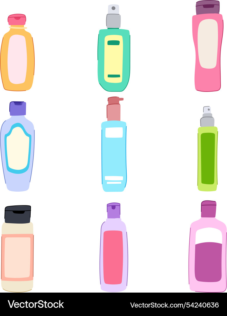 Face toner set cartoon Royalty Free Vector Image