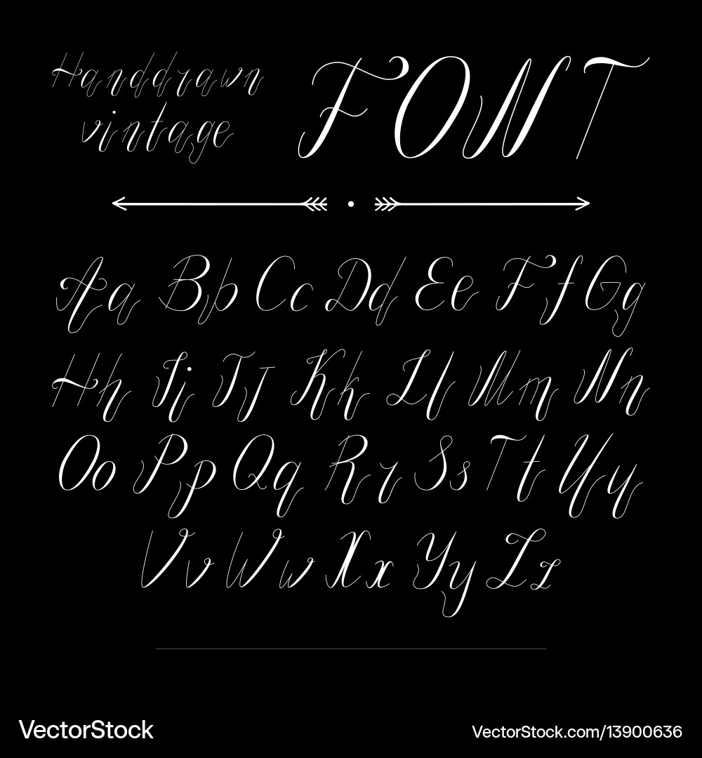 Handwritten lettering font alphabet Royalty Free Vector