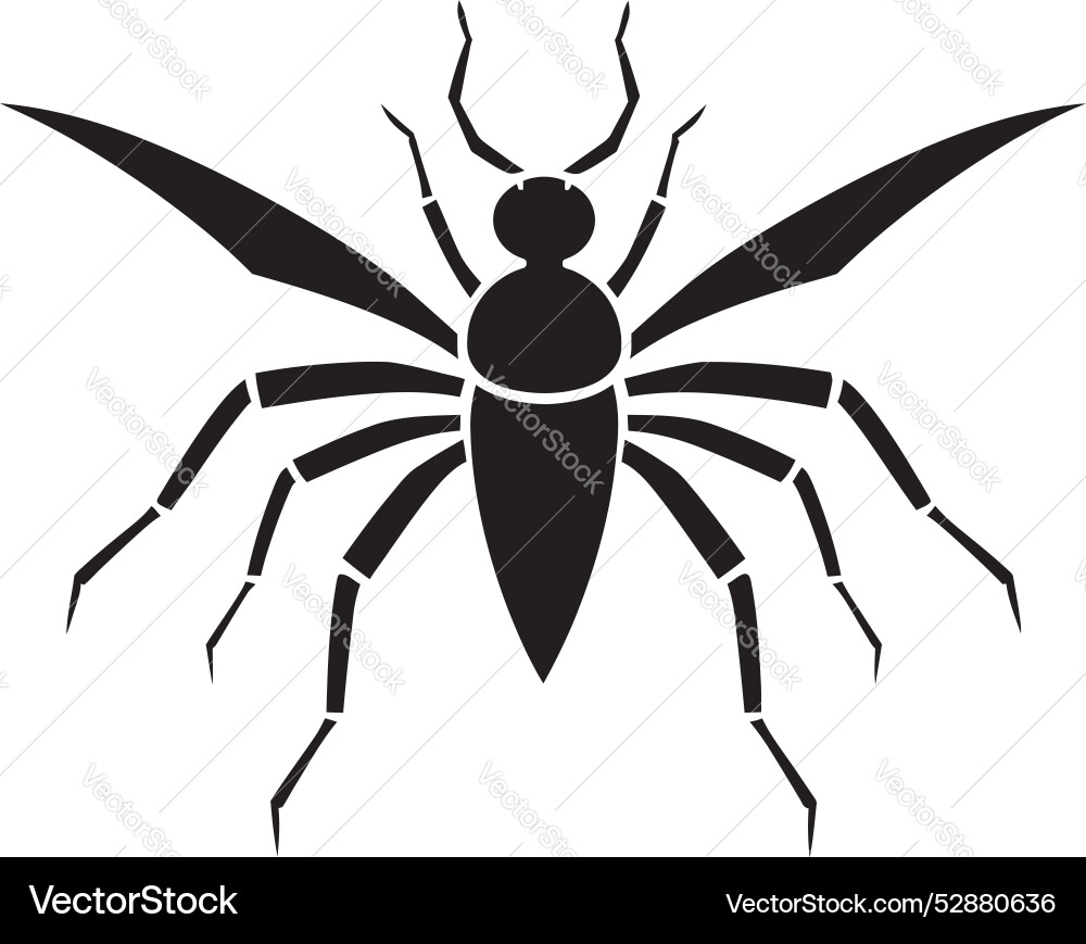 Intriguing stick insect art monochrome Royalty Free Vector
