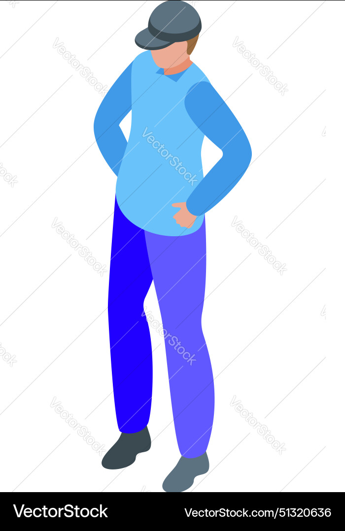 Isometric man in casual attire Royalty Free Vector Image