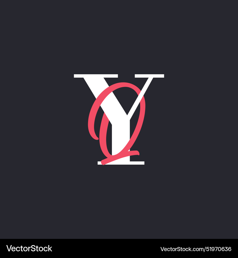 Letter yq logo perfectly blended initials Vector Image