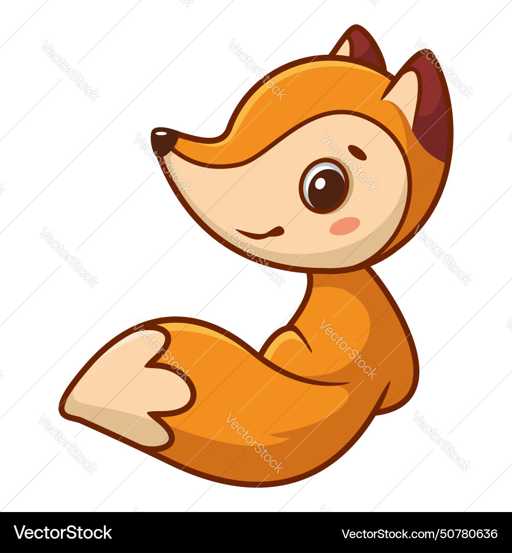 Little fox cartoon Royalty Free Vector Image - VectorStock