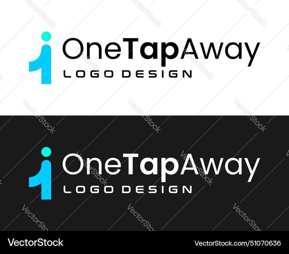 One tap logo Royalty Free Vector Image - VectorStock