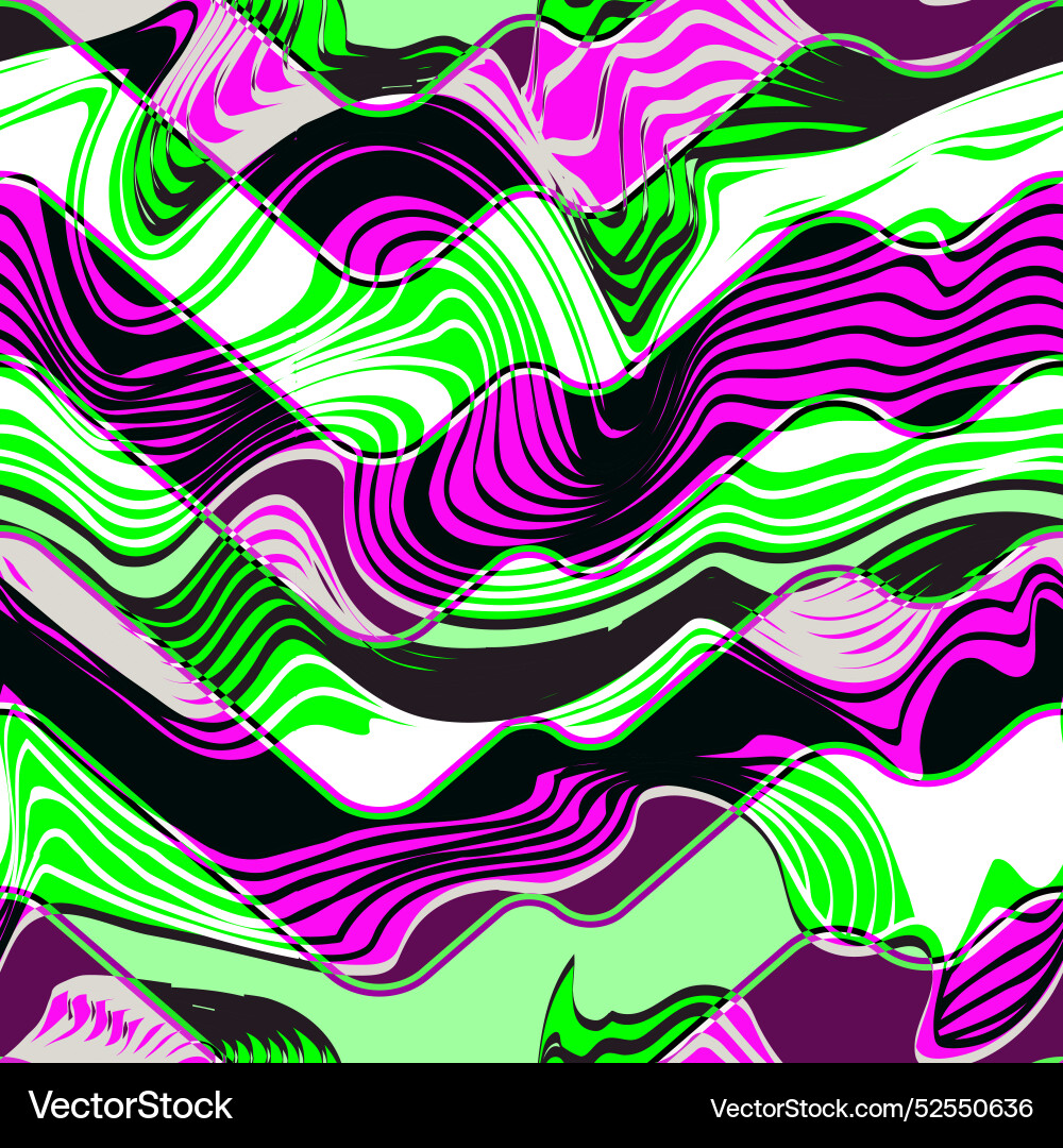Psychedelic waves seamless pattern Royalty Free Vector Image