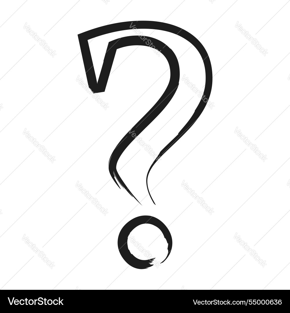 Question mark in grunge brush stroke style Vector Image