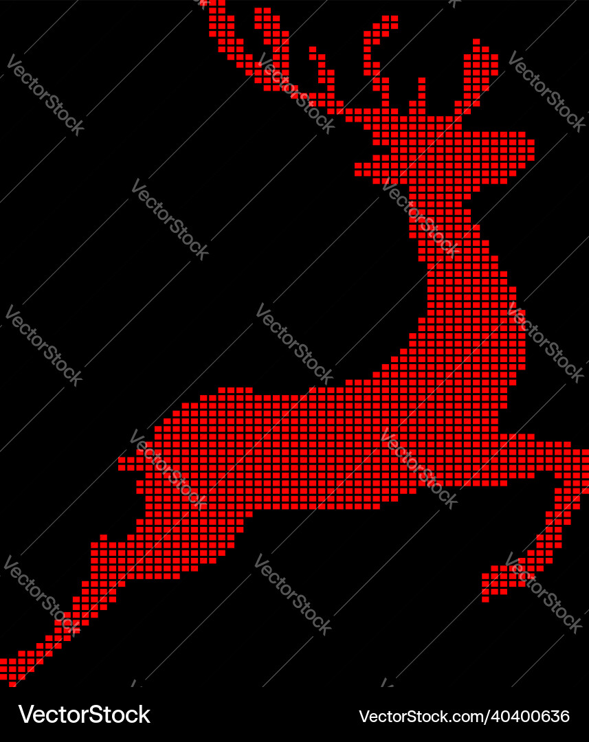 Reindeer pixelated christmas 8 bit xmas pixel art Vector Image