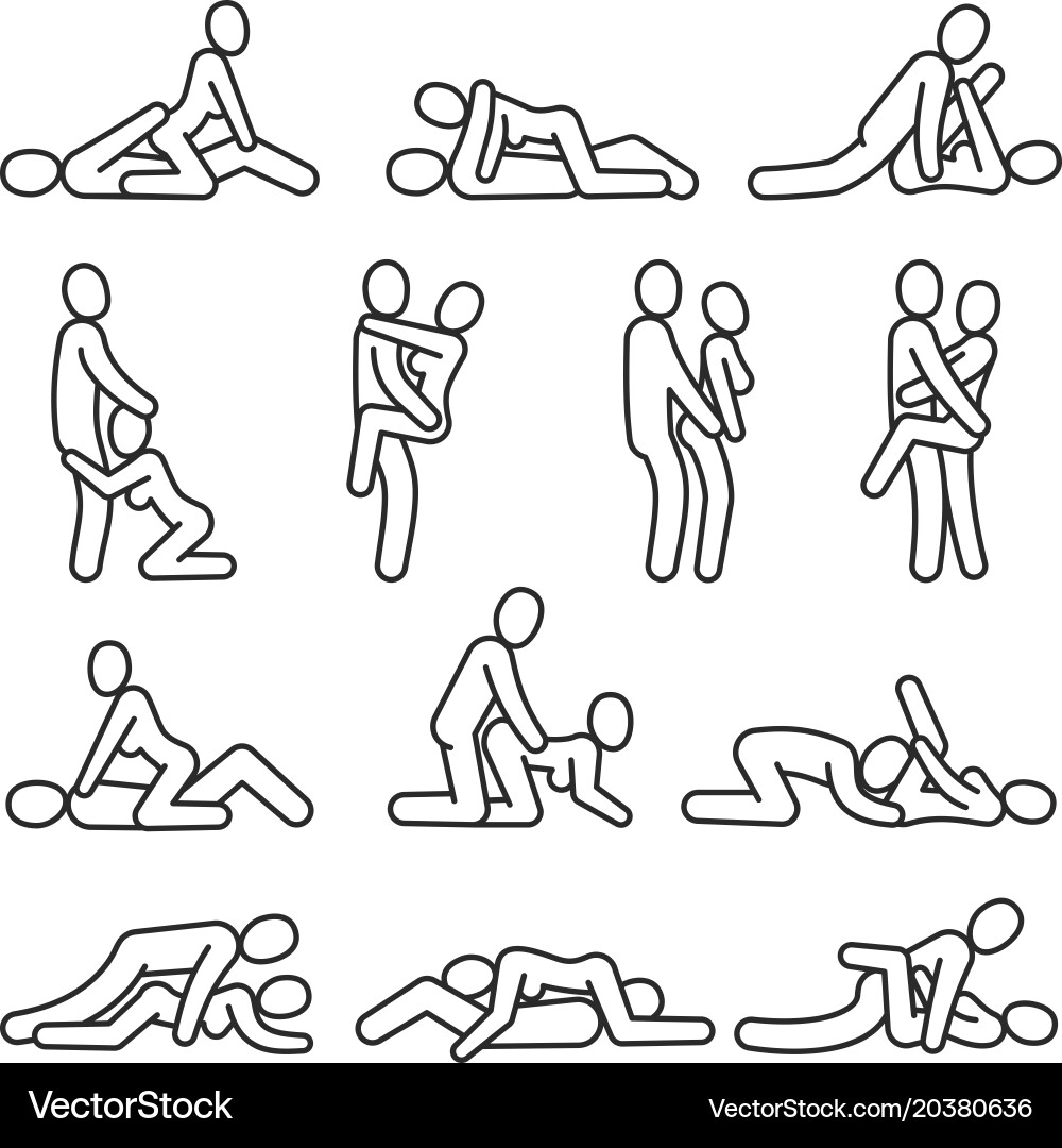 Romantic Sexual Position Symbols Royalty Free Vector Image