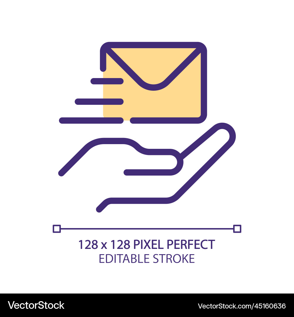 Send letter pixel perfect rgb color icon Vector Image