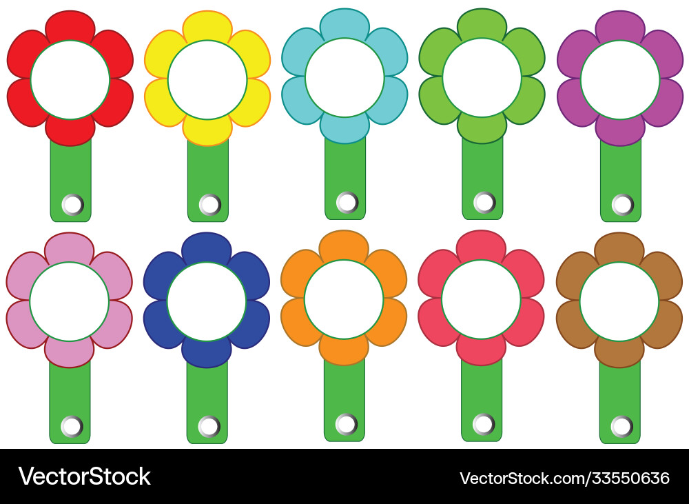 Set floral stickers with blank frames Royalty Free Vector