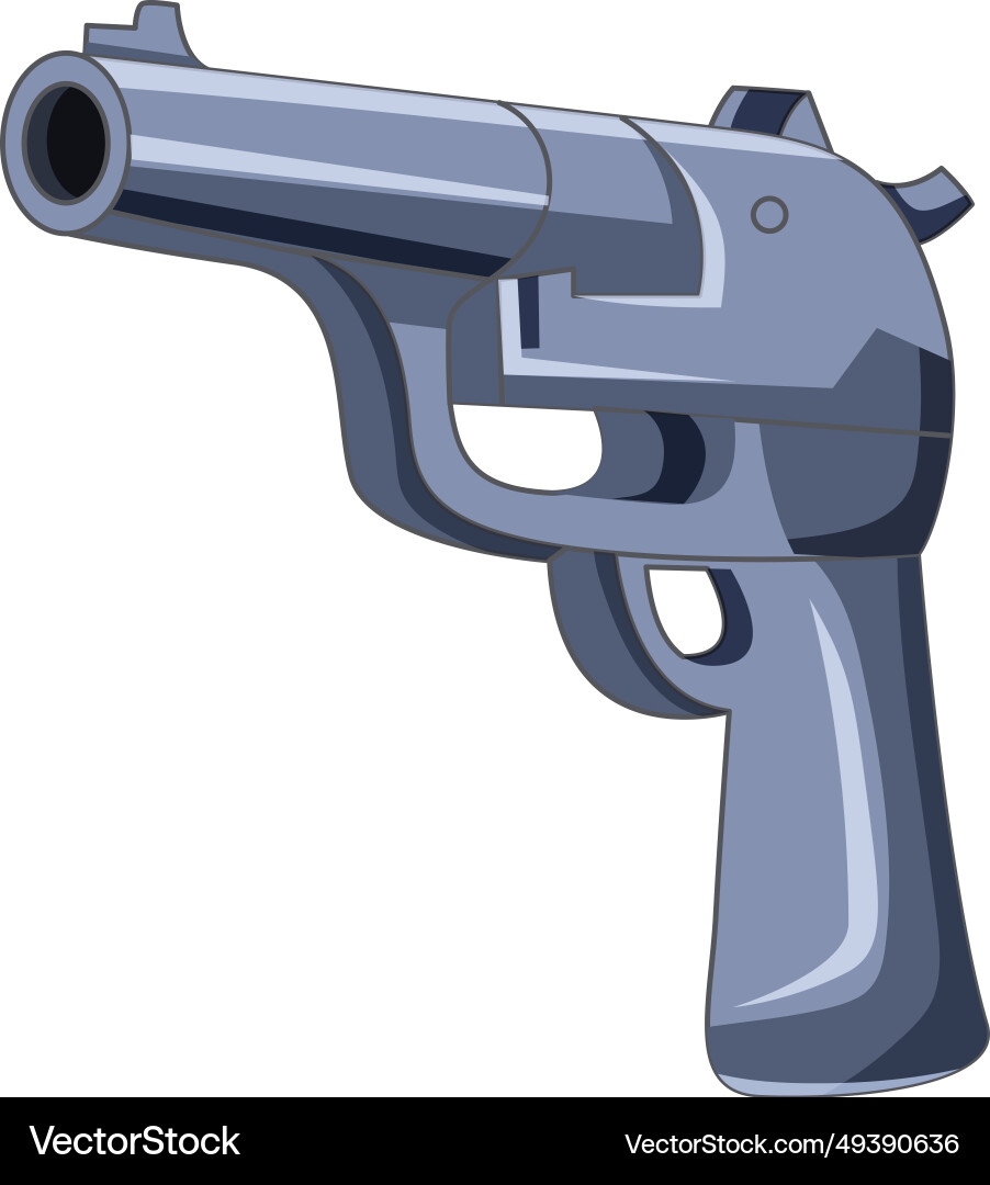 Simple gun cartoon isolated in style Royalty Free Vector