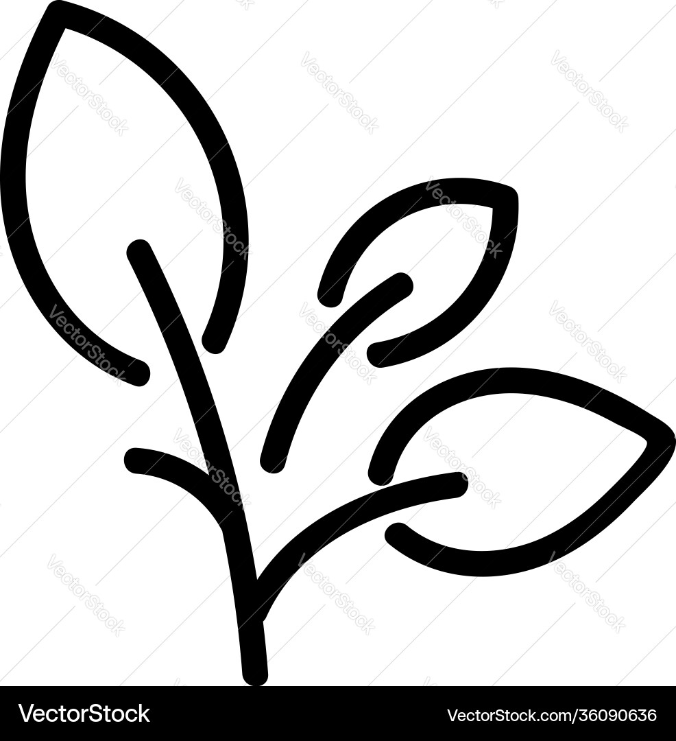Three little leafs on white background Royalty Free Vector