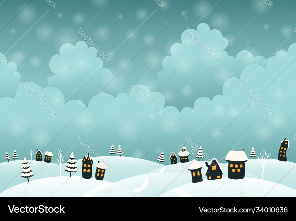 Winter countryside background Royalty Free Vector Image