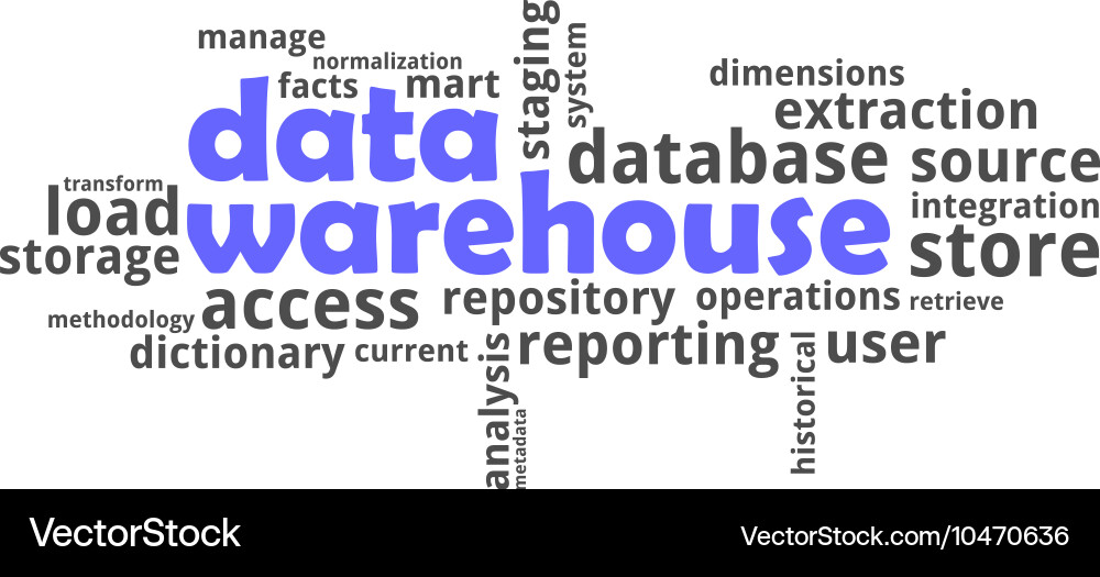 Word cloud data warehouse Royalty Free Vector Image