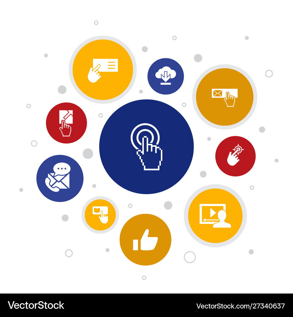 Call to action infographic 10 steps bubble design Vector Image