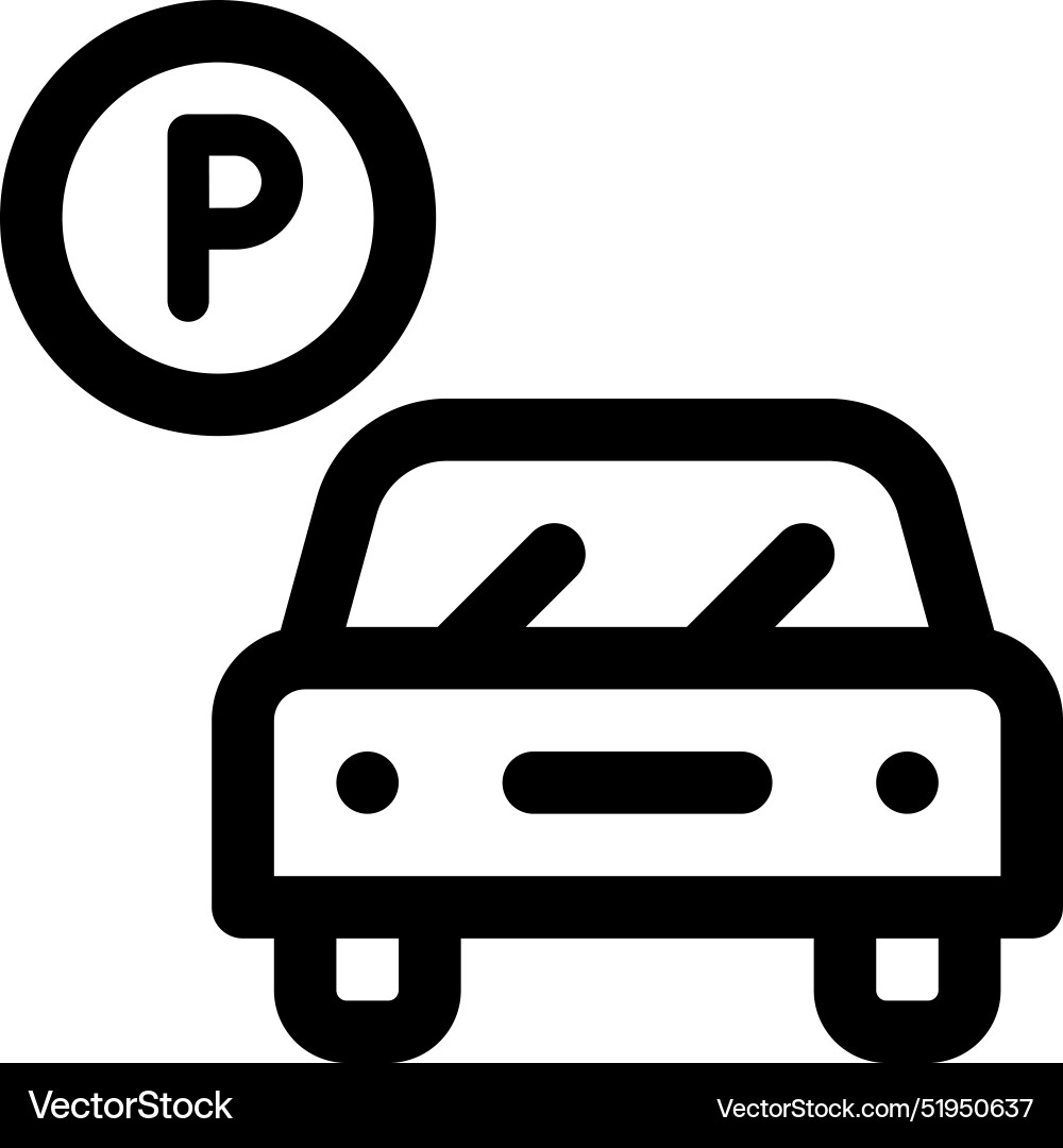 Car parking icon thin linear style design Vector Image