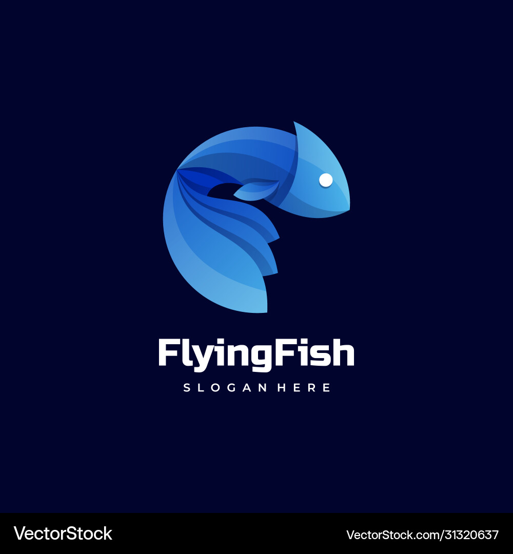 Colorful Flying Fish Logo Royalty Free Vector Image