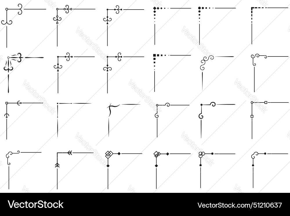 Corners design set of ornamental classic Vector Image