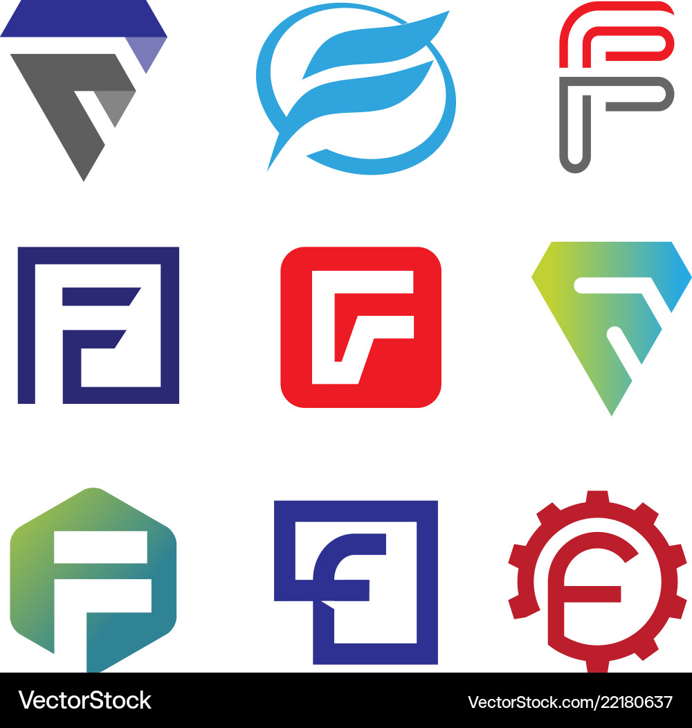 Creative F Logo Set - Modern & Dynamic Vector Image