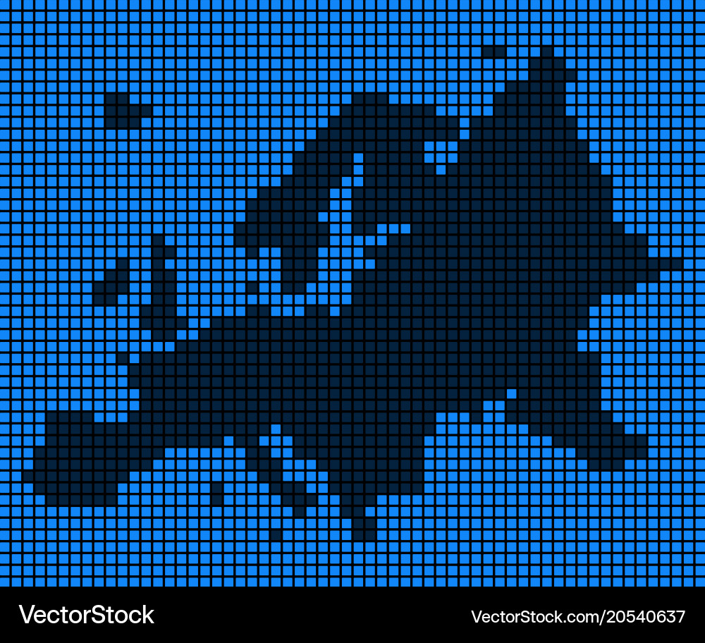 Dotted pixel europe map Royalty Free Vector Image