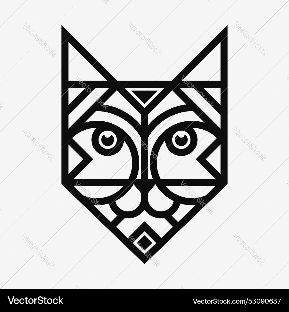 Geometric cat logo Royalty Free Vector Image - VectorStock