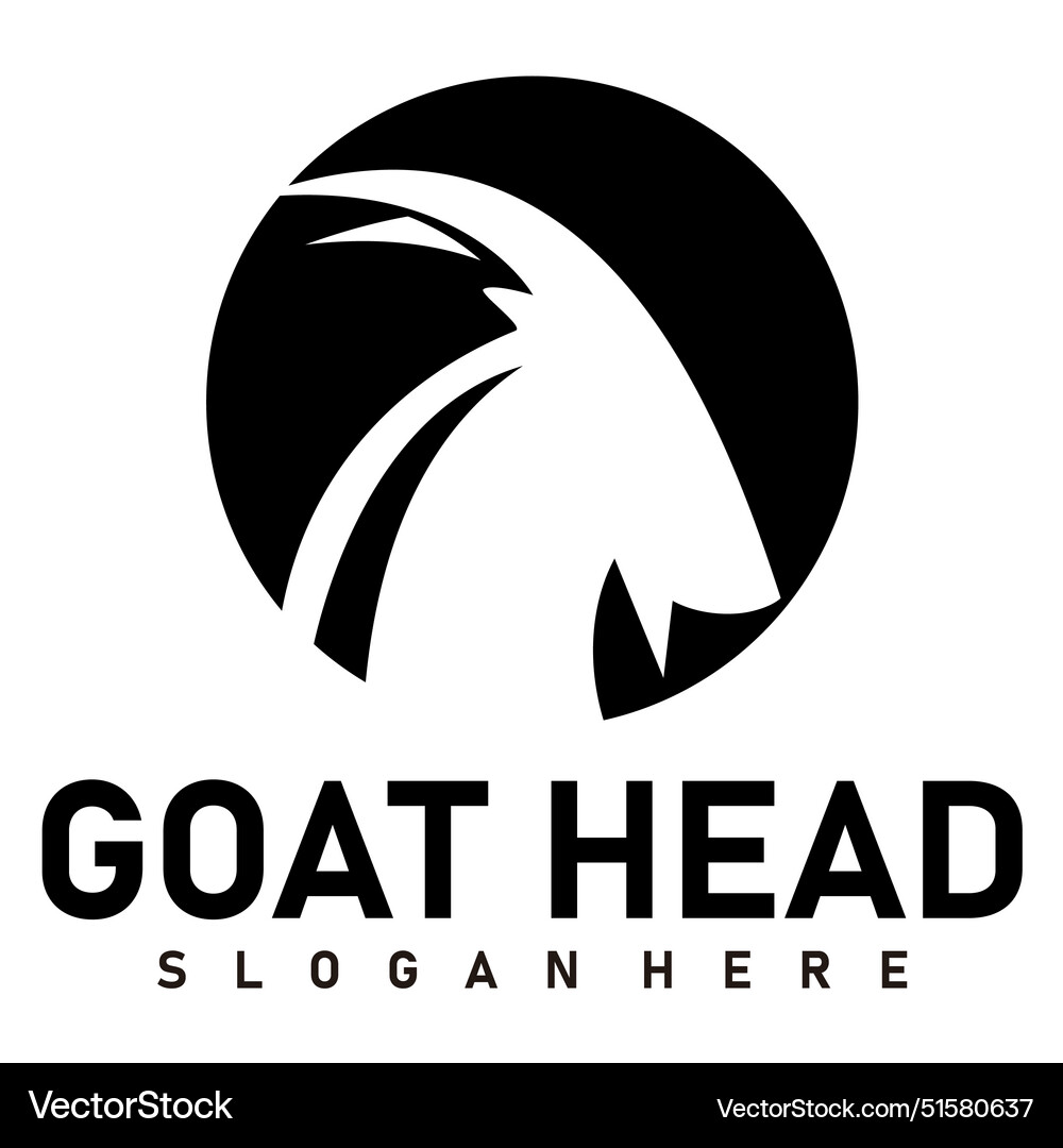 Goat head logo design Royalty Free Vector Image