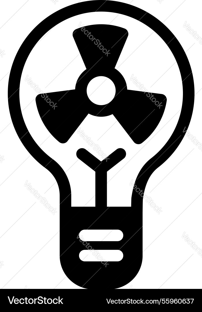 Icon semi solid lightbulb nuclear energy Vector Image