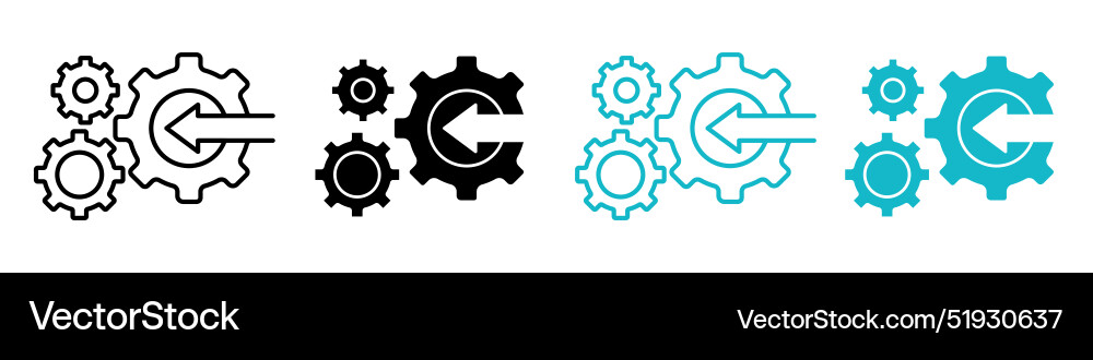 Integration icon logo set Royalty Free Vector Image