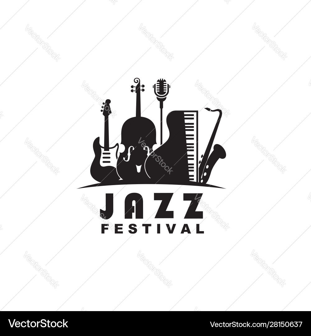 Jazz festival emblem Royalty Free Vector Image