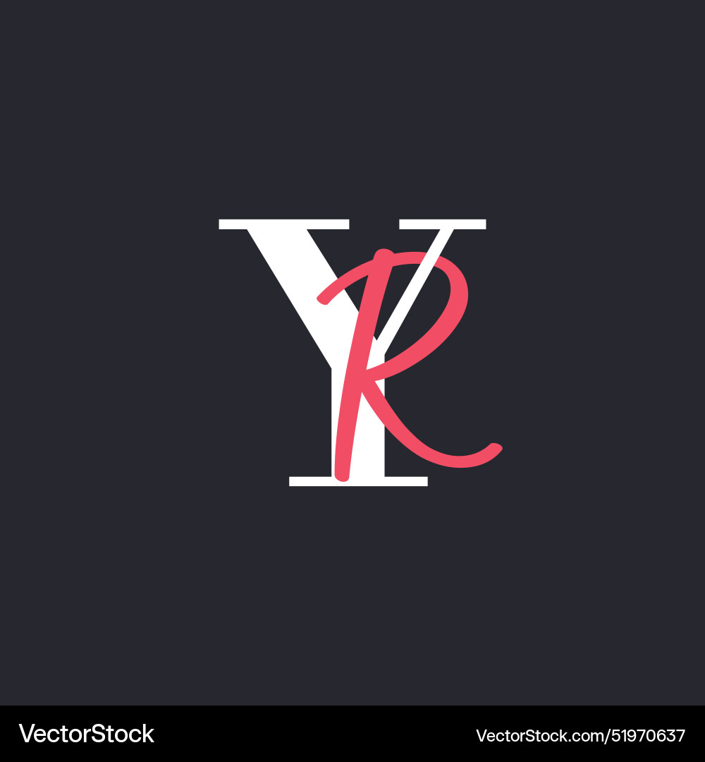 Letter yr logo perfectly blended initials Vector Image