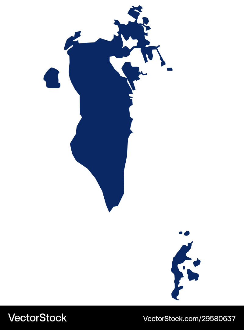 Map bahrain in blue colour Royalty Free Vector Image