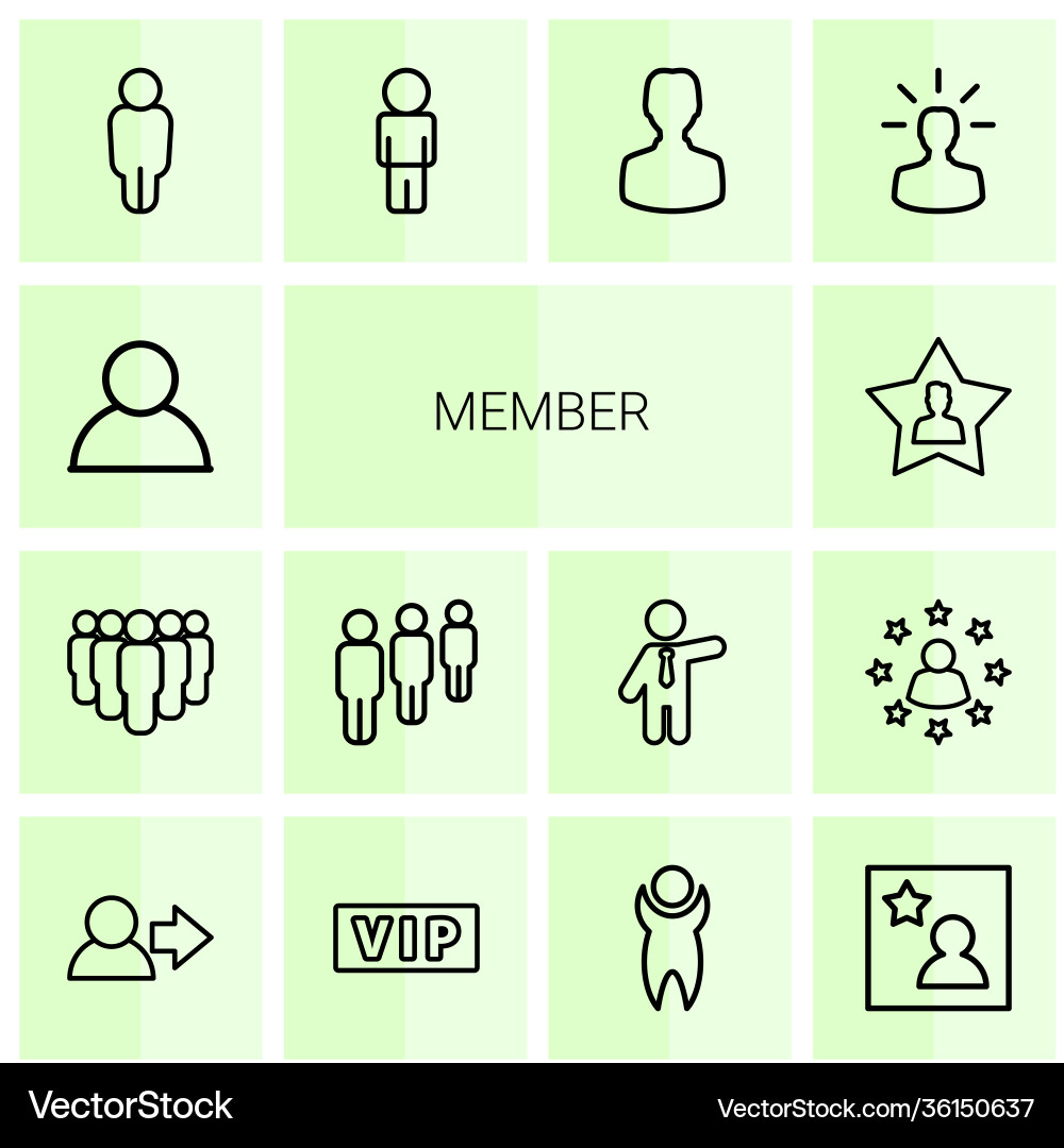 Member icons Royalty Free Vector Image - VectorStock