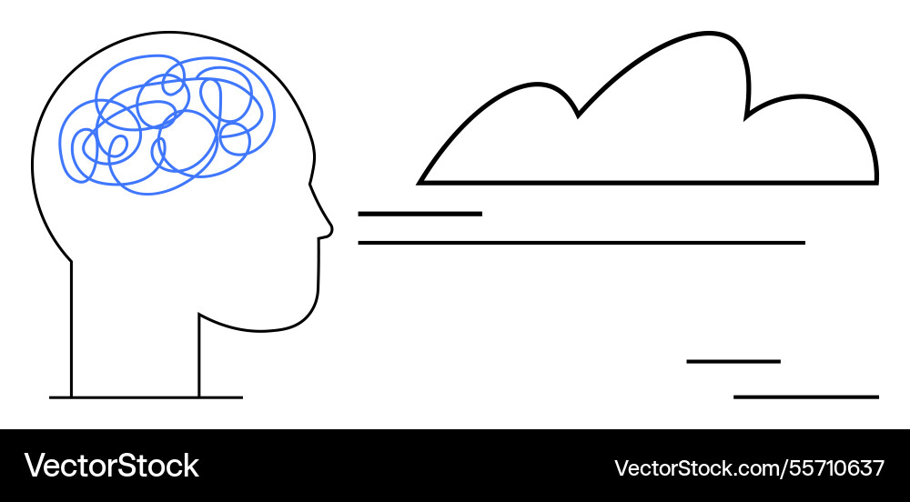 Mindfulness concept with cloud representing Vector Image